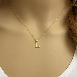 Element Shine | Jewelry | K Solid Gold Mini Smallinitial Letter L ...